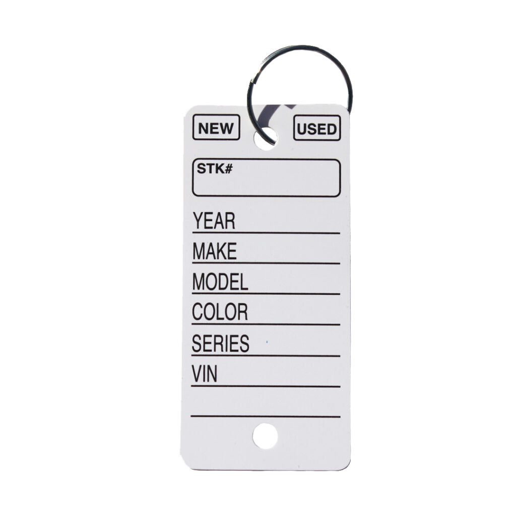 Colour Stripe Key Tags White - Auto Visuals
