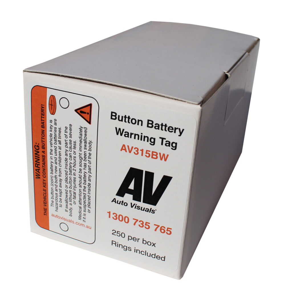 Button Battery Warning Tags - Auto Visuals
