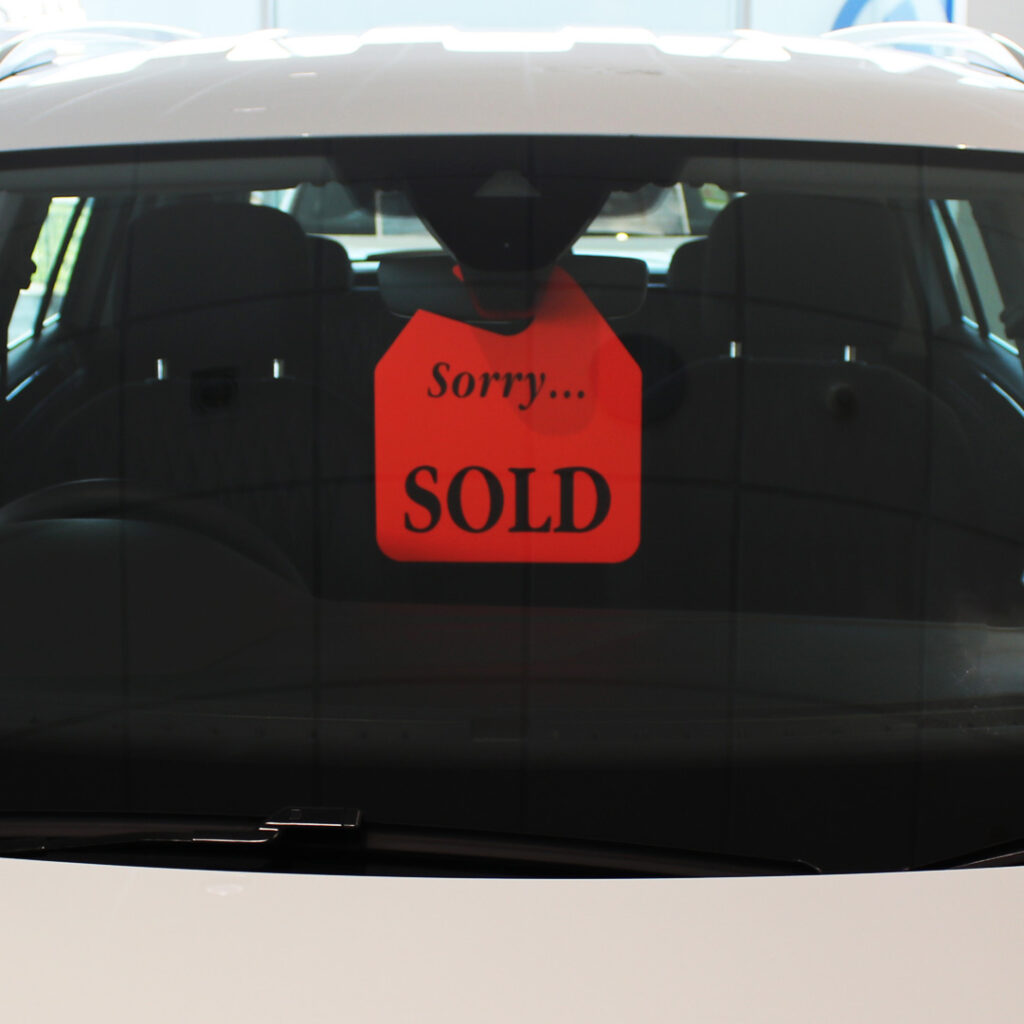 Sorry Sold Mirror Tags - Auto Visuals