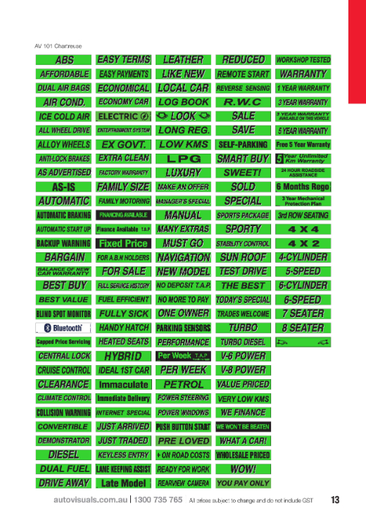 Auto Visuals - Australia's Largest Range of Auto Dealer Products