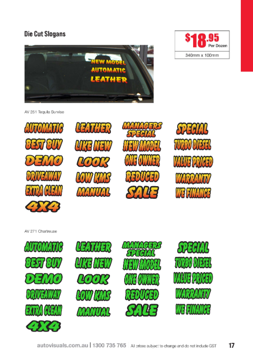 Auto Visuals - Australia's Largest Range of Auto Dealer Products