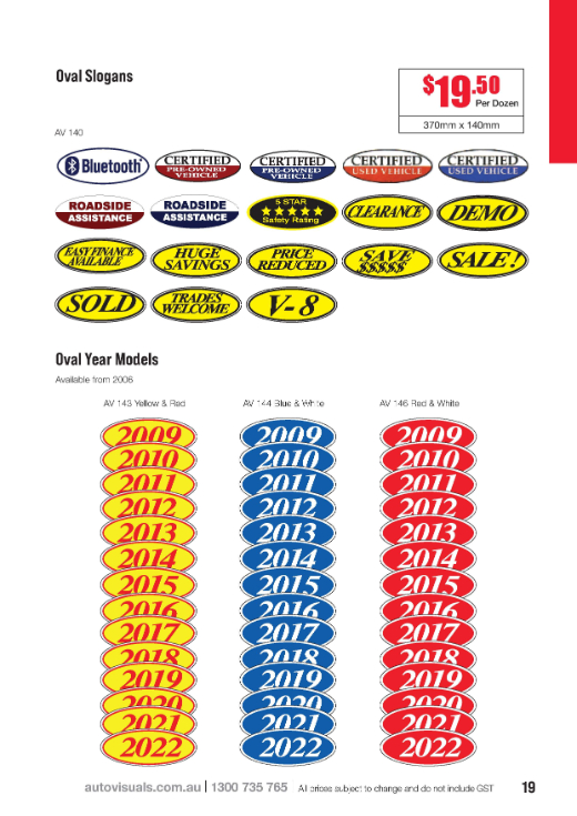 Auto Visuals - Australia's Largest Range of Auto Dealer Products