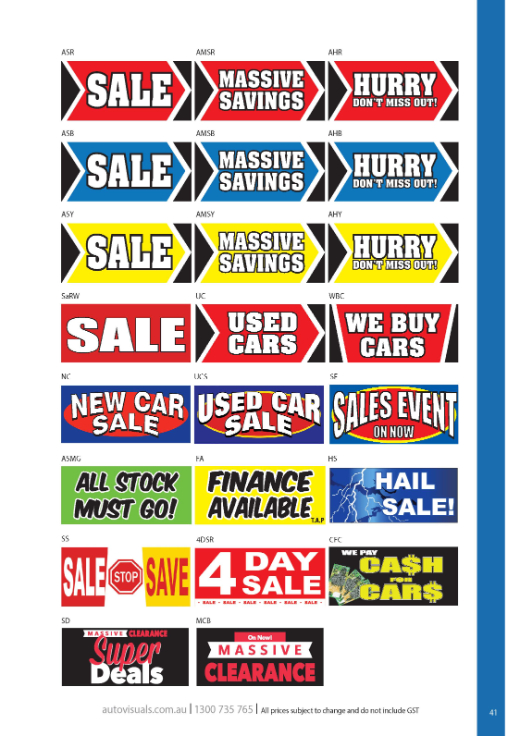 Auto Visuals - Australia's Largest Range of Auto Dealer Products