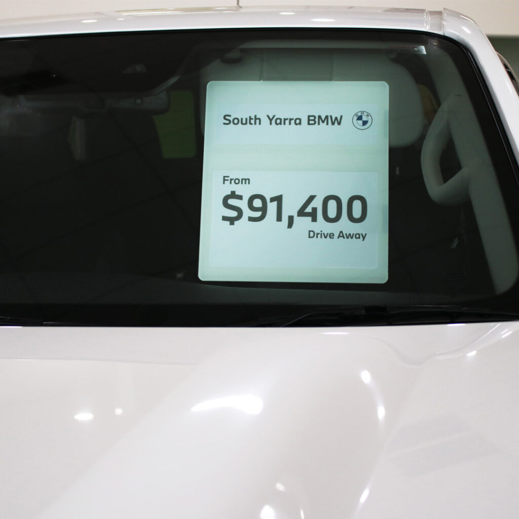 Sun Visor Display Signs White - Auto Visuals