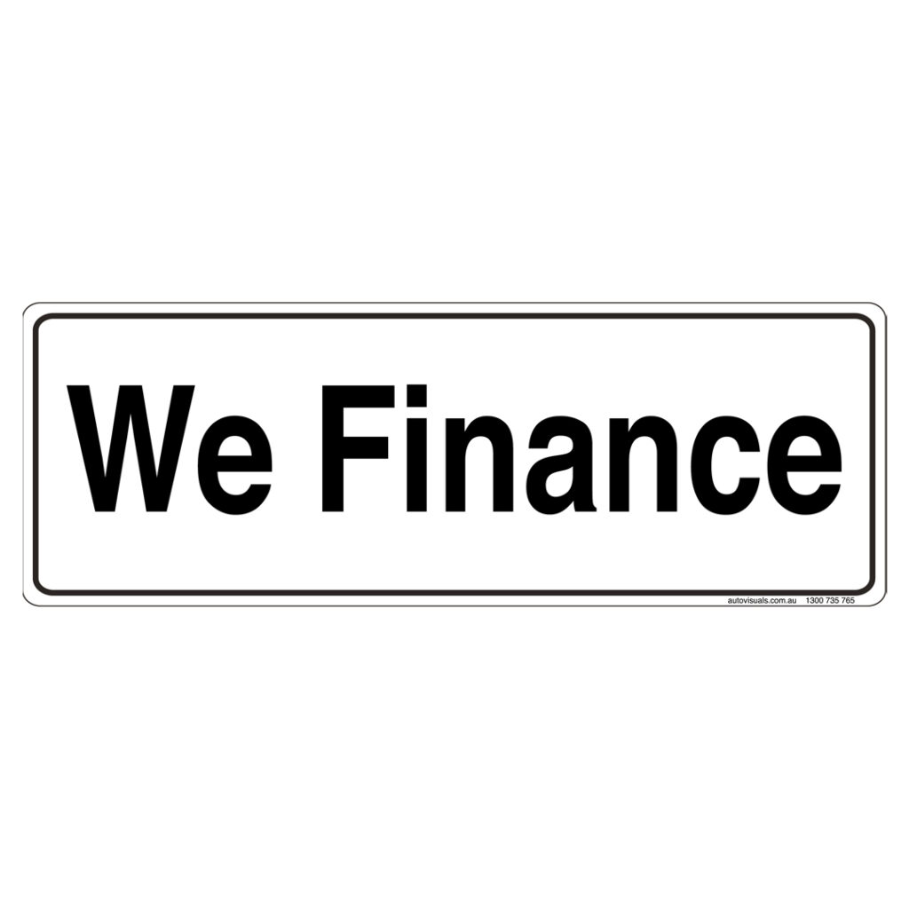 We Finance Plate White - Auto Visuals