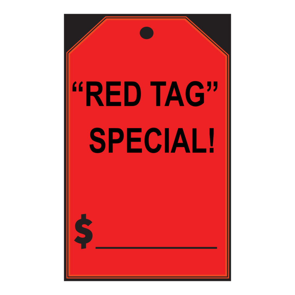 Red Tag Special Sign - Auto Visuals